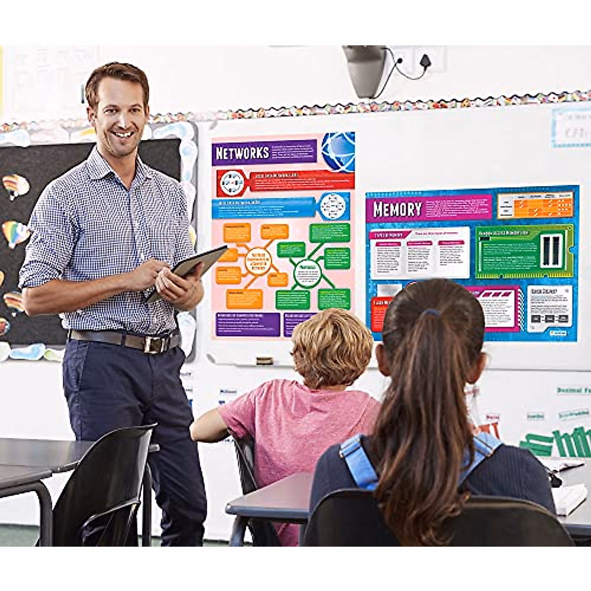 Daydream Education Computer Systems and Network Posters - Set of 7 - Laminated - LARGE FORMAT 33" x 23.5" - Classroom Decoration - Bulletin Banner Charts