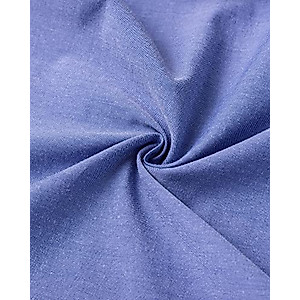 Alimens & Gentle Men's Solid Oxford Shirt Button Down Collar Long Sleeve Shirts with Pocket