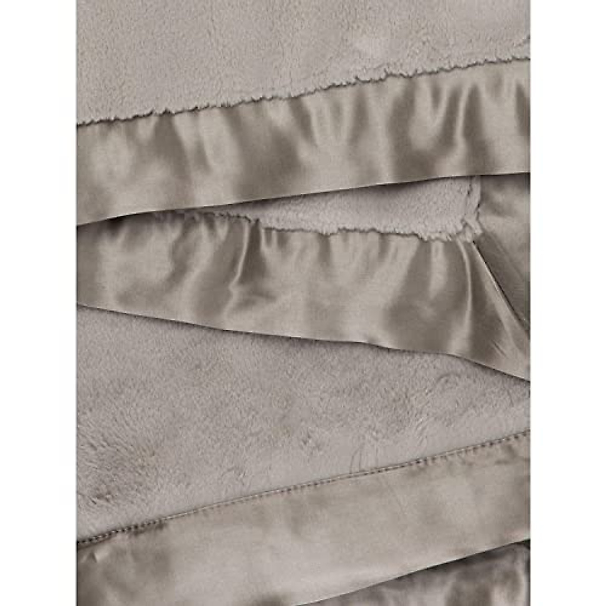 Little Giraffe Chenille Throw Blanket - At Home Soft Throw Blanket for Couch - Luxe Faux Fur Throw Blanket with Satin Trim - 45 x 59" - Flax