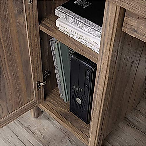 Sauder Costa Washed Walnut Office Desk with Drawers, Washed Walnut Finish