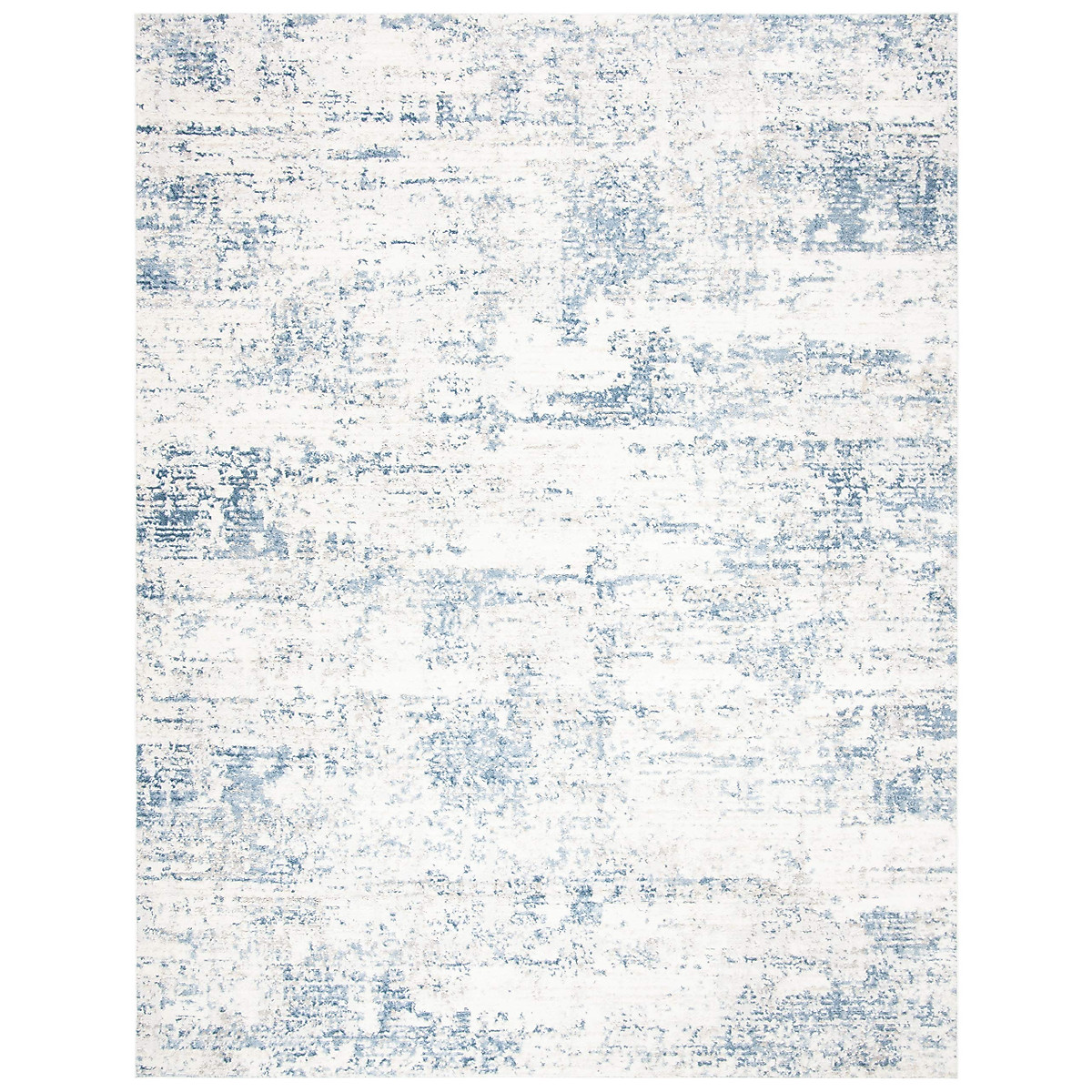 SAFAVIEH Amelia Collection Area Rug - 8' x 10', Ivory & Blue, Modern Abstract Design, Non-Shedding & Easy Care, Ideal for High Traffic Areas in Living Room, Bedroom (ALA700A)