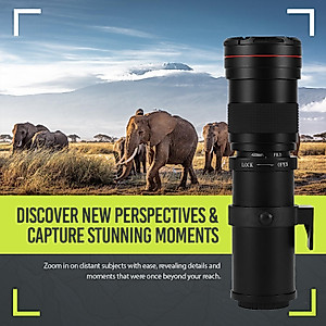 High-Power 420-1600mm f/8.3 HD Manual Telephoto Zoom Lens for Canon T1i T2i T3 T3i T4 T4i T5 T5i T6 T6i T6s T7 T7i T7s T8i EOS 1D 5D 6D 7D 30D 40D 50D 60D 70D 80D 90D XS XSI SL3 SL2 SL1