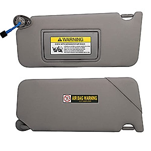 Left Driver Side Sun Visor Compatible with Honda Accord 2008 2009 2010 2011 2012 2013 2014 2015 2016 2017 with Light OEM : 83280-TA5-A51ZA (Grey)
