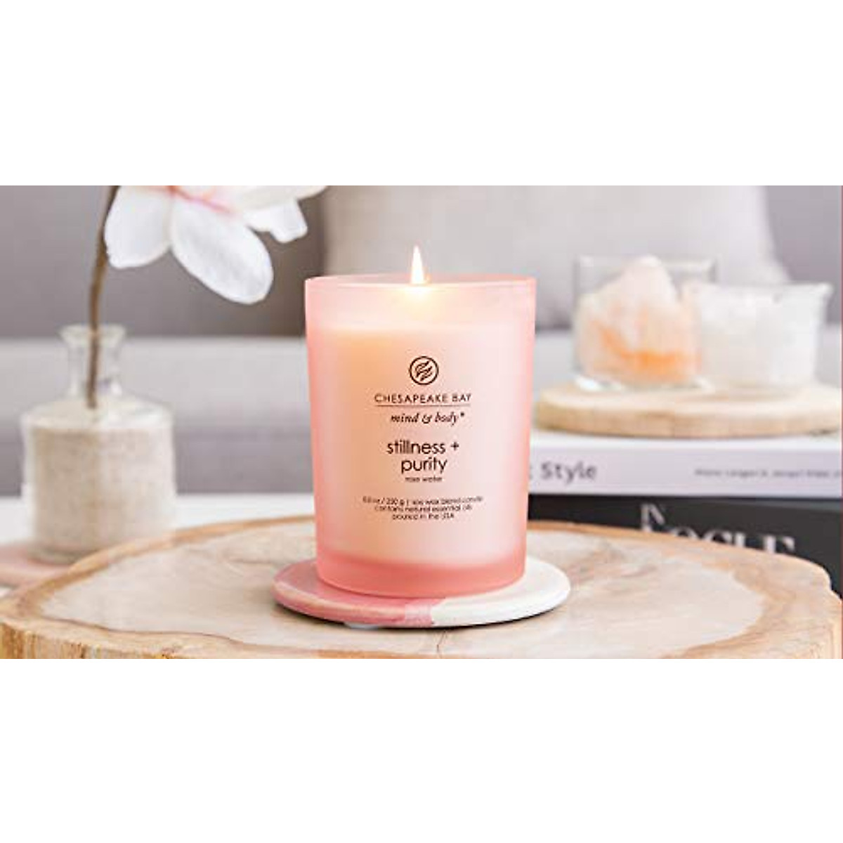 Chesapeake Bay Candle Scented Candles, Stillness + Purity (Rose Water), Medium (2-Pack), 2 Count