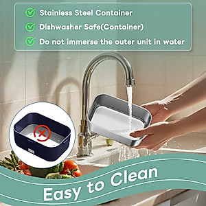 DUPASU Electric Lunch Box 60W Food Heated 12V 24V 110V Portable Food Warmer Heater for Car/Truck/Home Self Heating Box with 1.8L 304 Stainless Steel Container 0.45L Compartment (Green+Royal blue)