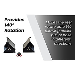 BLUBIRD HRS3812 20 ga. 8.5" x 6" Universal Hose Reel Swivel Mount for Floor, Wall, Ceiling, 140 Degree Rotation, Black Powder Coated, Steel, 4 Slotted Holes