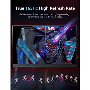 MAGICRAVEN 165Hz Portable Gaming Monitor, 16" 1920x1200 500 Nits Laptop Monitor, Second Computer Display with Speakers, Dual Screen Travel Monitor for PC Phone PS5/4 Xbox Switch