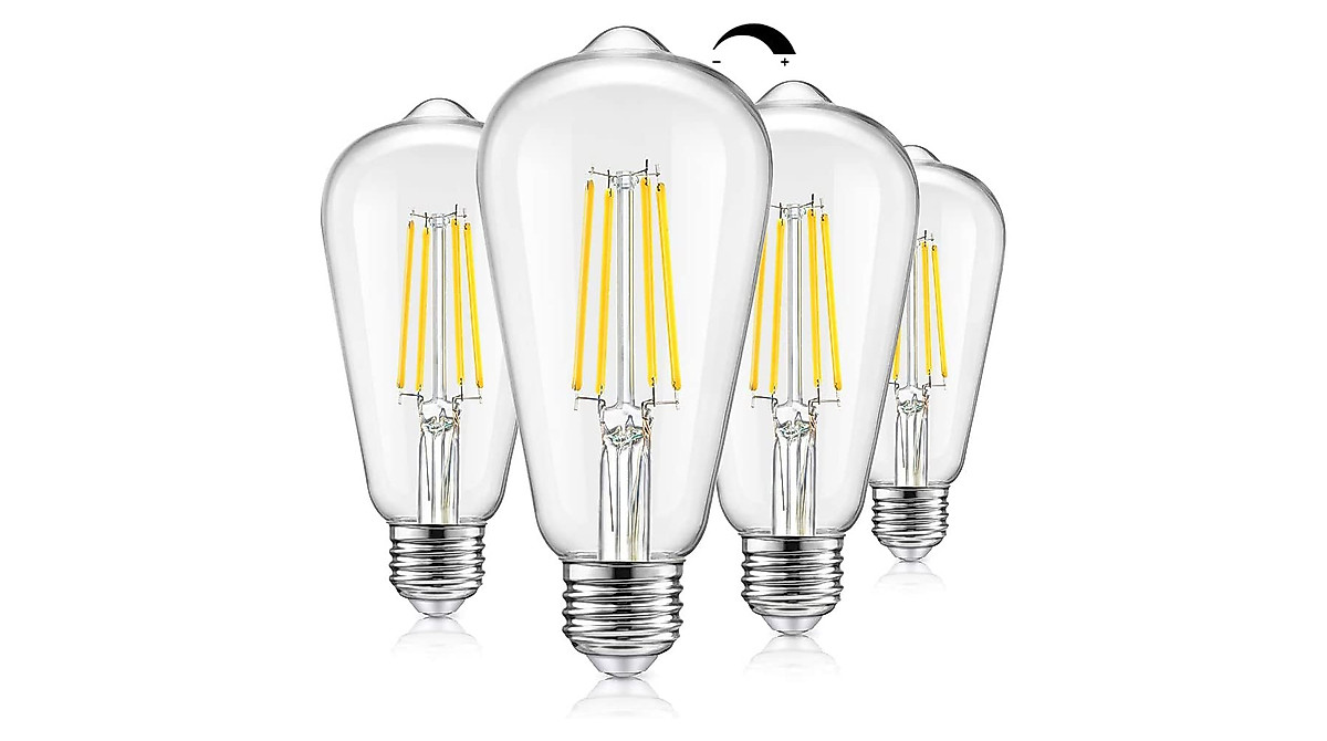 Vintage Dimmable Edison LED Bulbs – 100W Equivalent, 8W, 4-Pack