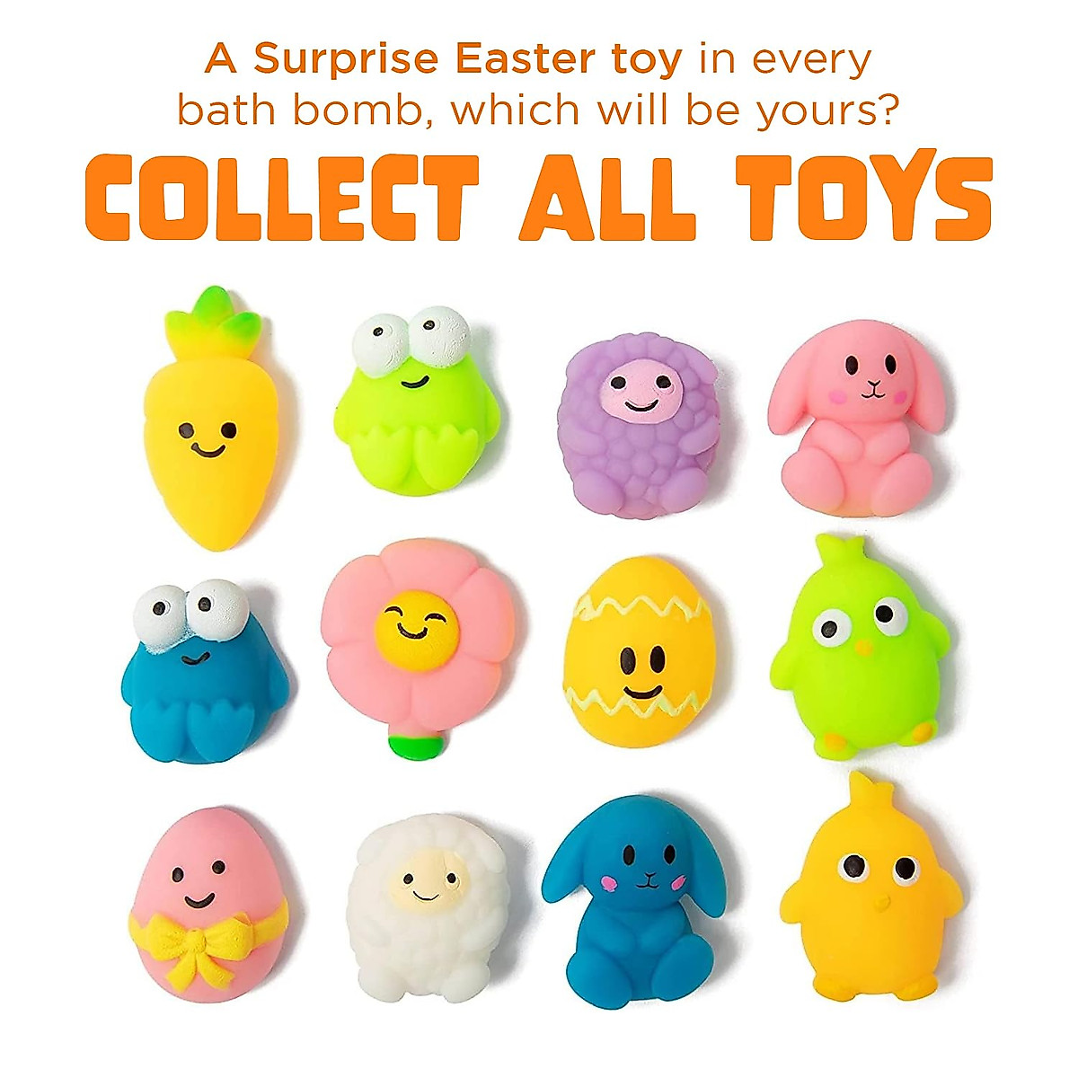 Easter Bath Bombs for Kids with Surprise Toys Inside (6 Pack) - Perfect Basket Stuffers - USA Made, Won't Stain Tub, Incredible Fragrances - Large Bubble Bomb for Girls & Boys by Two Sisters