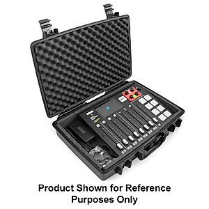 Casematix Waterproof Mixer Carry Case Compatible with Rode Rodecaster Pro Podcast Production Studio and Adapter - Hard Carry Case With Padded Foam