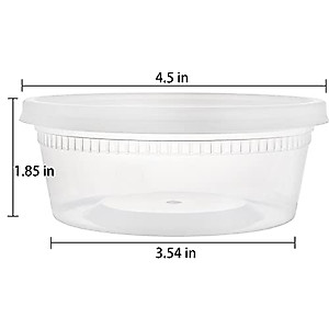 Lawei 80 Pack Plastic Deli Food Containers with Lids - 8 Oz Food Storage Containers Freezer Deli Cups for Soup, Party Supplies, Meal Prep and Portion Control