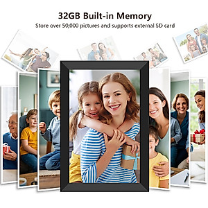 FRAMEO Digital Photo Frame 10.1 inch WiFi Smart Frame HD IPS Touch Screen, 16GB Storage, Auto-Rotate, Wall-Mountable, Easy Setup to Share Photos & Videos via Free App from Anywhere