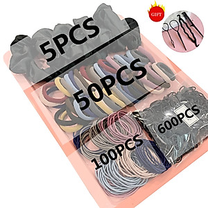YANRONG 755PCS Hair Accessories for Woman Set Seamless Ponytail Holders Variety Hair Scrunchies Hair Bands Scrunchy Hair Ties For Thick and Curly (Mix)