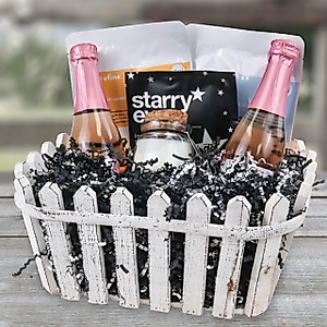 MagicWater Supply Crinkle Cut Paper Shred Filler (4 oz) for Gift Wrapping & Basket Filling - Black & Silver