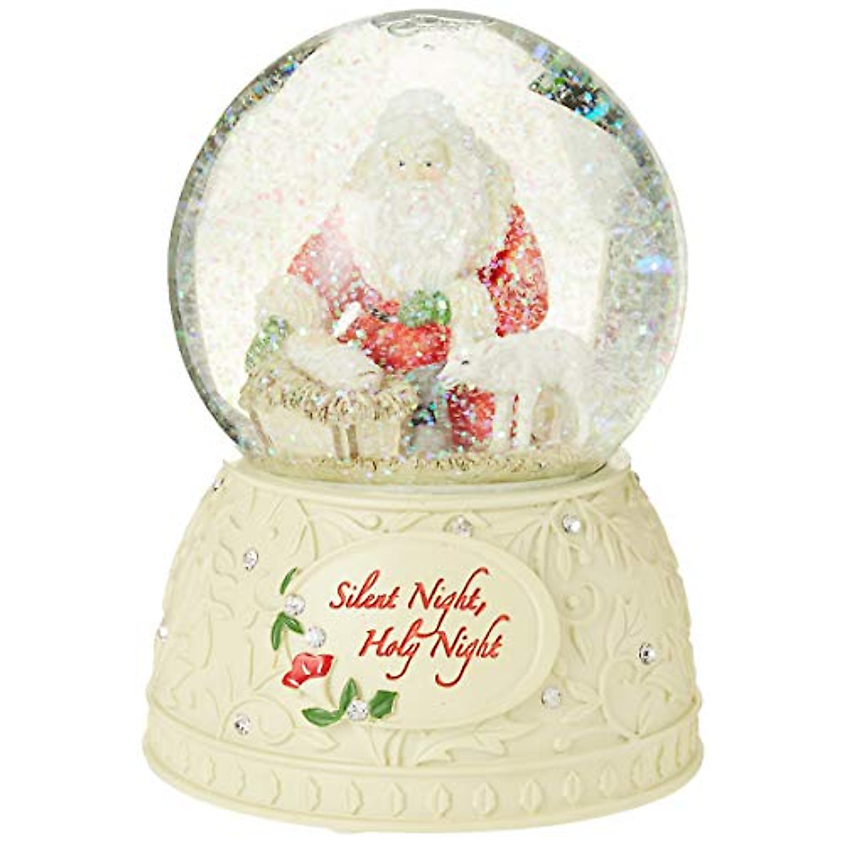 Enesco 6001401 Heart Of Christmas Silent Night Snow Globe Waterfall, 5.71", Multicolor