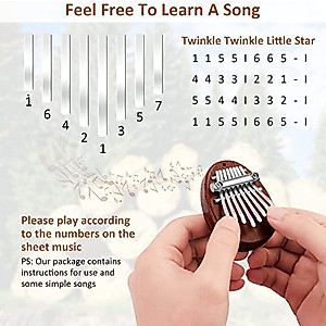 Lehay Mini Kalimba Thumb Piano 8 key Finger Mbira with Lanyard