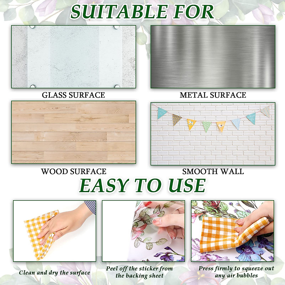 Outus Flower Wall Decals Floral Butterfly Wall Stickers Wildflower Greenery Wall Decor Removable Peel and Stick Art Murals for Kids Room Nursery Bedroom Living Room Home(19.69 x 82.68 Inch)