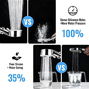 LEMNISLIFE Filtered Shower Heads, High Pressure Hand Held Shower Head with 59" Stainless Hose & Brass Bracket, 6 Spray Modes Filtration Water Save Showerhead for Soften Hard Water, Chrome Finish