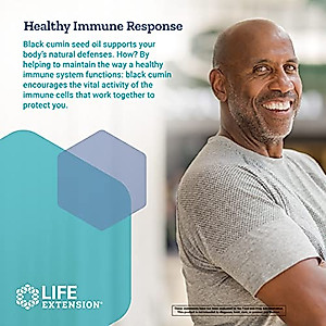 Life Extension Black Cumin Seed Oil 500 mg – Immune Support & Inflammation Management Supplement – Non-GMO – Gluten-Free – 60 Softgels