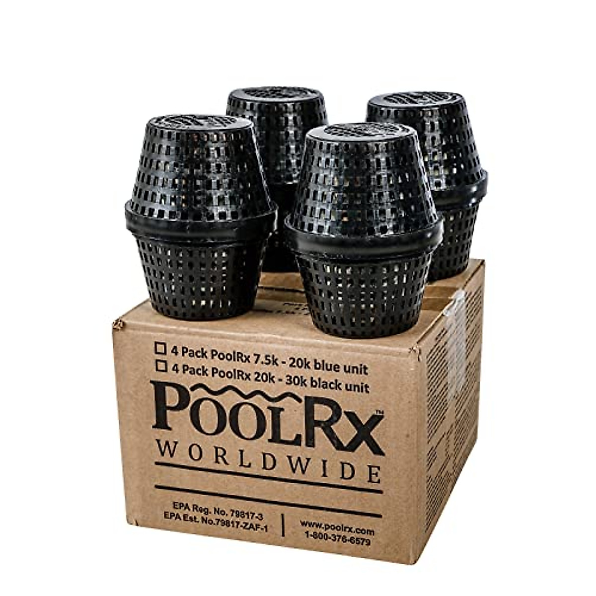 PoolRx 101067 Black Units Swimming-Pool-Algaecides (4 Pack), 20,000-30,000 Gallon