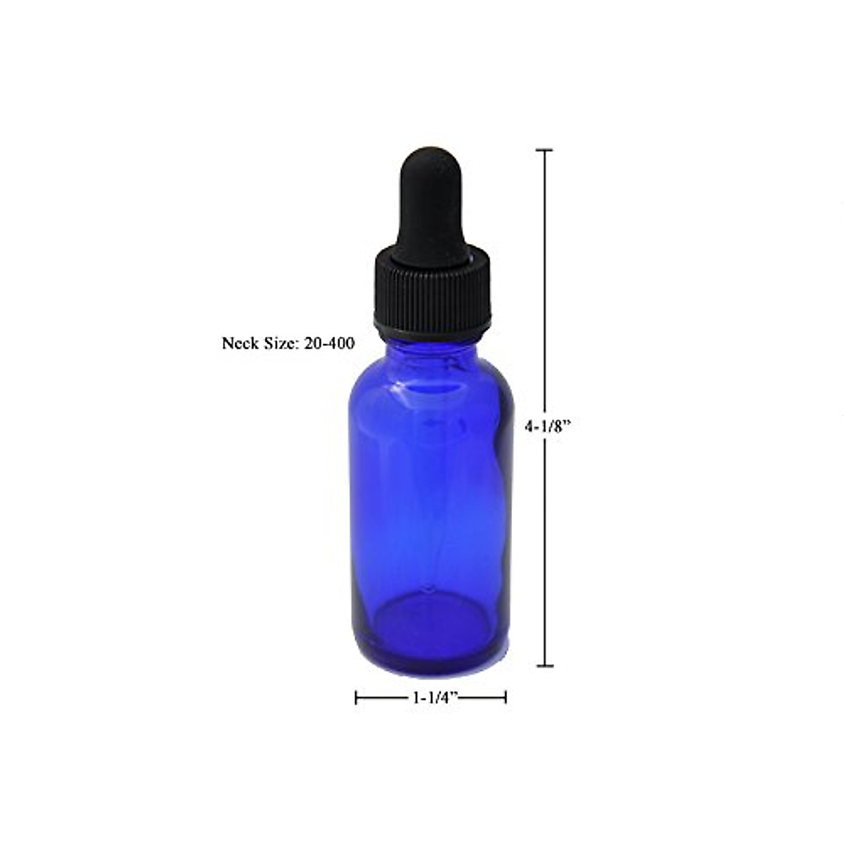 DropperStop™ 1oz Cobalt Blue Glass Dropper Bottles (30mL) with Tapered Glass Droppers - Pack of 99