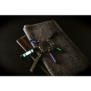 UFO-MS Mothership Titanium Keychain Organizer for Everyday Carry Keyring Customization, Key Organizer, Holder, Pocket Key Chain, Keeper, Compact, 12 Holes