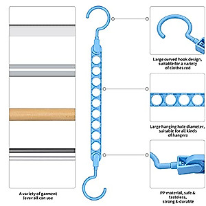 Fancy Home 6 Pack Magic Closet Organizers ,9 Hole Space Saving Clothes Hangers for Heavy Clothes, Closet Organizer Hangers for Dorm Room Essentials, Large