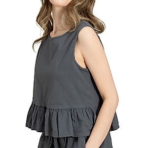 FIHCH Linen Sets for Women 2 Piece Casual Tracksuit Outfit Sets 3/4 Sleeve Shirt Drawstring Shorts Pockets 2 Piece Lounge Set