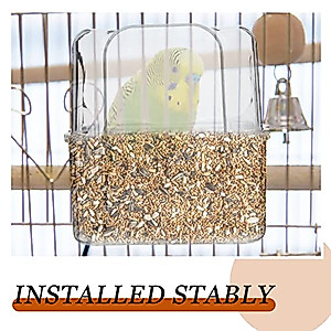 Ipetboom No Automatic Bird Feeders Cockatiel Food Dispenser Bowls Container Parrot Dishes Parakeet Cage Accessories Bird Feeder for Canary Finch Conure Lovebirds Cage Supplies 2pcs