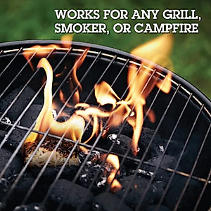 All Natural Fire Starters (50 Pack) - Unique Design Lights Quick & Easily with No Flare Up- Indoor Outdoor Use for Barbecue Charcoal Grill, Campfire, Pellet Stove, Firewood - Fathers Day BBQ Gift