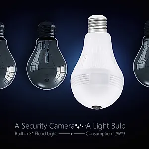 TIENCIY Home WiFi Light Camera, Full HD 1080P Wireless Camera 2.4GHz 360 Bird View Wi-Fi Security IP Camera Remote Viewing Camera Night Vision Motion Detection for Home/Office/Baby/Pet