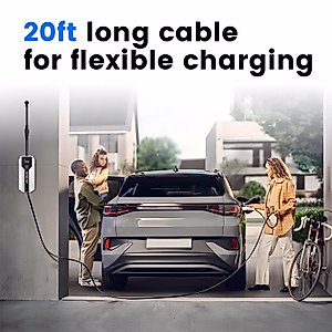GODIAG Level 1+2 EV Charger - ETL Certified, 16Amp, 110V-240V, 20ft Cable, Portable Electric Car Charger for J1772 EVs with NEMA 6-20 & NEMA 5-15 Plug