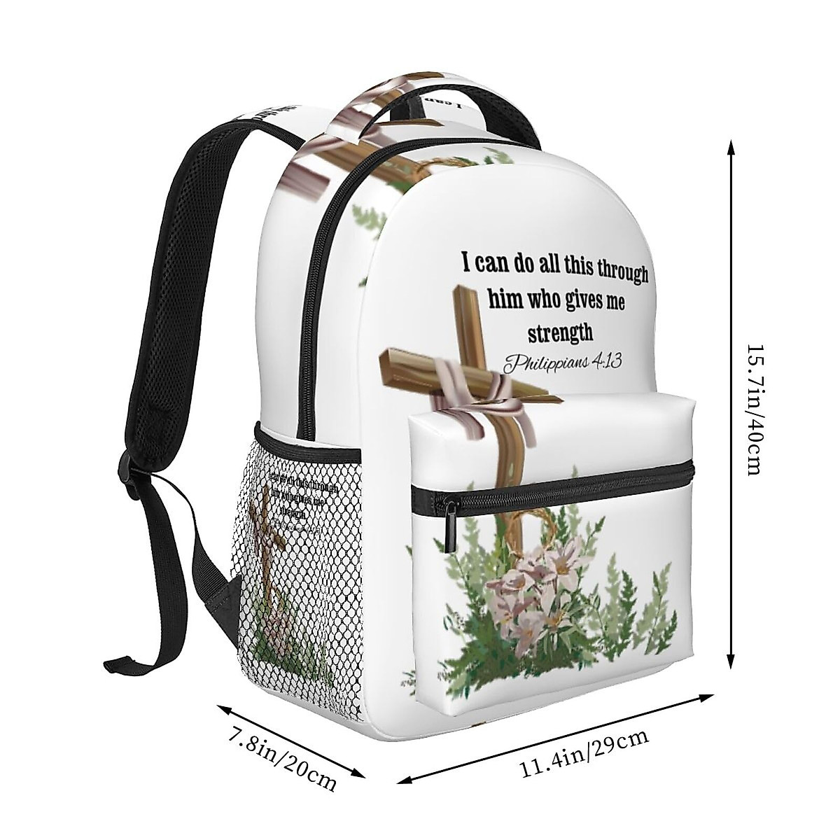 ASYG Bible Verse Backpack Christian Laptop Backpack Jesus Cross Tablet Travel Picnic Bag Jesus Bckpack Bag