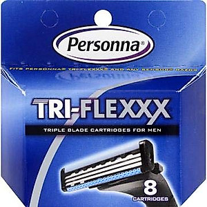 Personna Tri-Flexxx Triple Blade Shaving System for Men Plus 8 Extra Cartridges