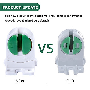 MZyoyo T5 LED Fluorescent Tube Lamp Holder Tombstone, Fluorescent Lampholder, T5 Bi-Pin Lamp Holder Lamp Socket Tube Accessory Lamp Aging Test, Pack of 20