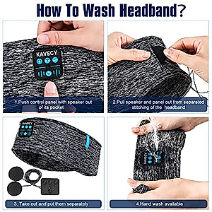 Soft Headband Wireless Headphones for Sleep, Wireless Sleep Earbuds, Comfortable Headphones for Sleeping with Thin HD Stereo Speakers, Sleeping Headsets for Workout, Insomnia, Travel, Yoga (Grey)