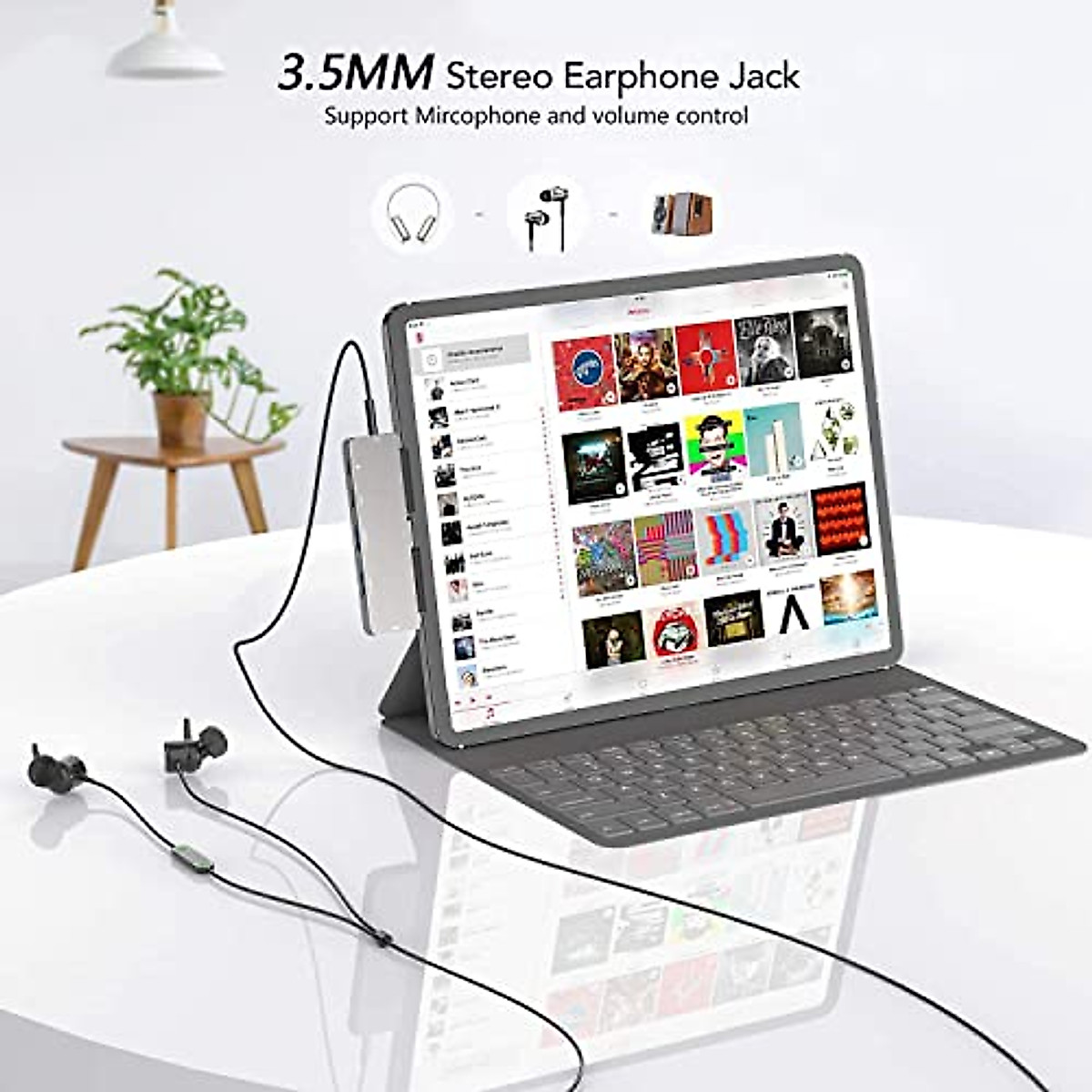 iPad Pro USB C Hub, 6-in-1 Adapter for iPad Pro 2021 iPad Air 5 Docking Station with 4K HDMI, 60W Power Delivery, 2 USB 3.0 & 3.5mm Headphone Jack, for MacBook Air, MacBook Pro, XPS, and More