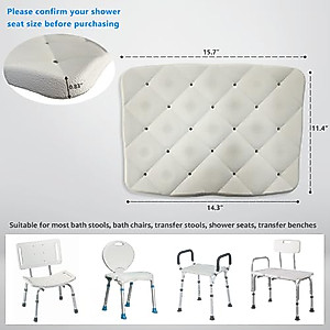 Shower Seat Cushion - Bath Chair Foam Mat Transfer Bench Pad Bath Stool for Disabled Handicap, Slip-Resistant, 11.4" W x 15.7" L x 0.83" H