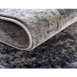 Rugs.com Gossamer Collection Rug – 5 Ft Round Navy Blue Medium Rug Perfect for Kitchens, Dining Rooms