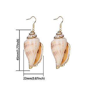 lureme Beach Jewelry Casual Seashell Conch Drop Dangle Earrings for Women(er006199-2) Color B