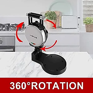 Health and Home 3-in-1 Waffle Maker, Omelet Maker, Egg Waffle Maker, 3 Removable Nonstick Baking Plates, Upgraded 360 Rotating Belgian Waffle Maker