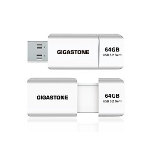 Gigastone Z60 64GB 2-Pack USB 3.2 Gen1 Flash Drive, Ultra High Speed Pen Drive, Capless Retractable Design Thumb Drive, USB 2.0 / USB 3.0 / USB 3.1 Interface Compatible