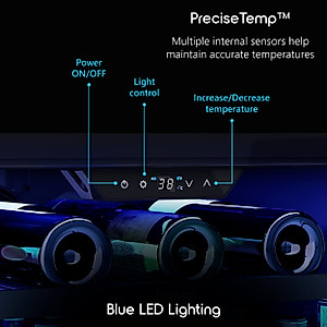Zephyr Brisas 24 Inch Wine Fridge Single Zone Under Counter - Beverage and Wine Cooler Drink Refrigerator for Home with Glass Door 8 Bottles 112 cans