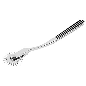Neuro Pinwheel, Compact Portable Ergonomic Wartenberg Neuro Pinwheel 22 Metal Spikes Rolling Fan for Neurological Examination