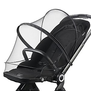 DUSHARKFUN Baby Mosquito Net with Double Zipper Bassinet Stroller Cover for Baby/Stroller/Car Seat/Cradles/Carriers, Easy to Use, Visible Breathable Mesh, Keep Insects/Bugs/Cats Out, Black