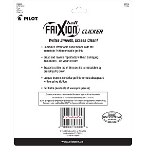 Pilot Frixion Erasable Pens - 6 Pack of Blue Ink Pens + 4 Bonus Refills - Frixion Clicker Erasable Pens Retractable Gel Ink Pen - Fine Point 0.7 mm Used for Rocketbook & Notebook