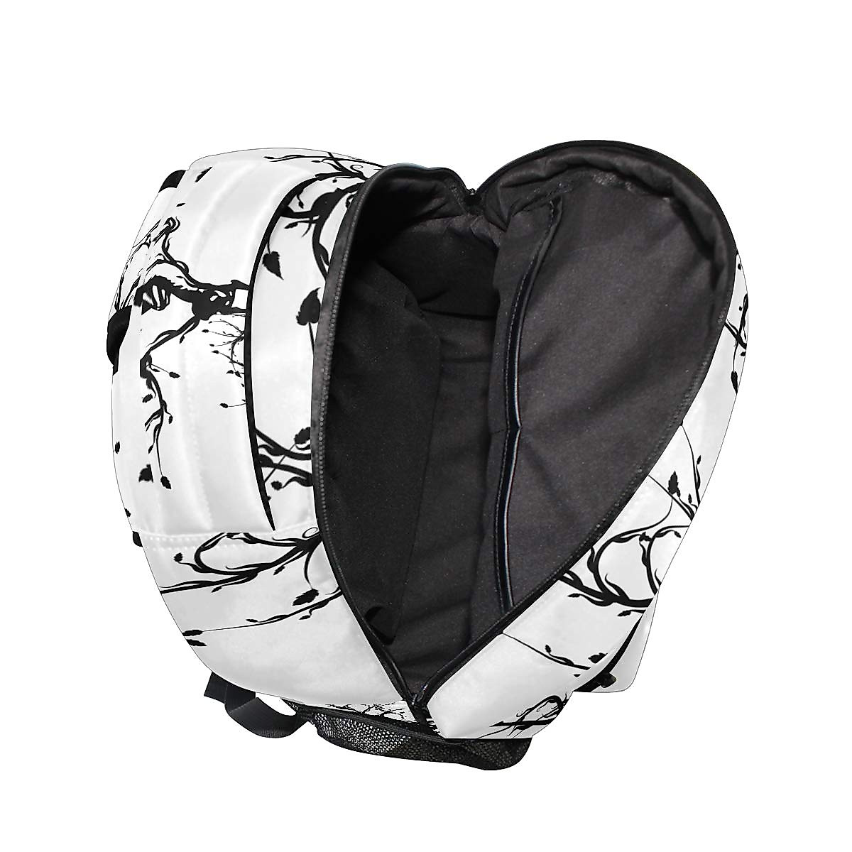 Backpack Black Day Of The Dead Skull Pattern Adults School Bag Casual College Bag Travel Zipper Bookbag Hiking Shoulder Daypack for Women Men