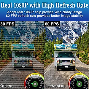 LeeKooLuu RV Backup Camera Wireless HD 1080P 7 Inch Touch Key Screen Monitor Hitch Rear View Recorder System License Plate Camera Adapter for Furrion Pre-Wired RV Waterproof Infrared Night Vision LK6