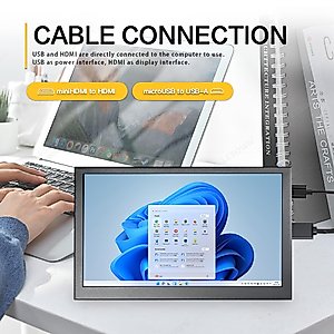 LESOWN 7 inch Monitor Small Monitor HDMI LCD Display PC Case Secondary Screen 1024x600 IPS Small Portable Monitor with Speakers PC Temperature Display Mini Monitor for PC