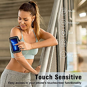 ykooe Running Armband Phone Holder for iPhone 15 Plus, 15 Pro Max, 14 Plus, 14 Pro Max, 13 Pro Max, 12 Pro Max, 11 Pro Max, XS Max, Galaxy S23 Plus, S23 Ultra, S22 Plus, S22 Ultra, A14, A13, Black